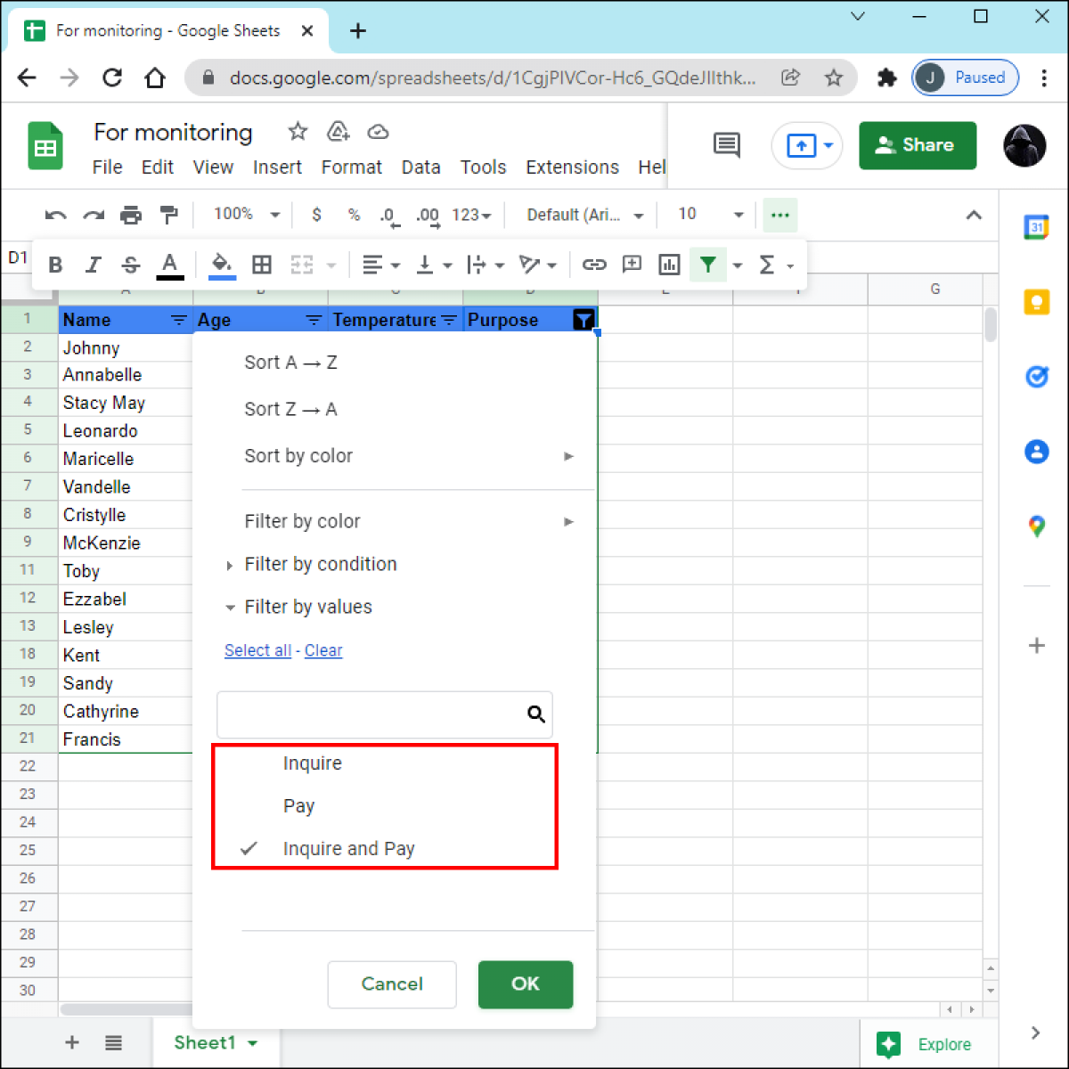 How To Delete Hidden Rows in Google Sheets