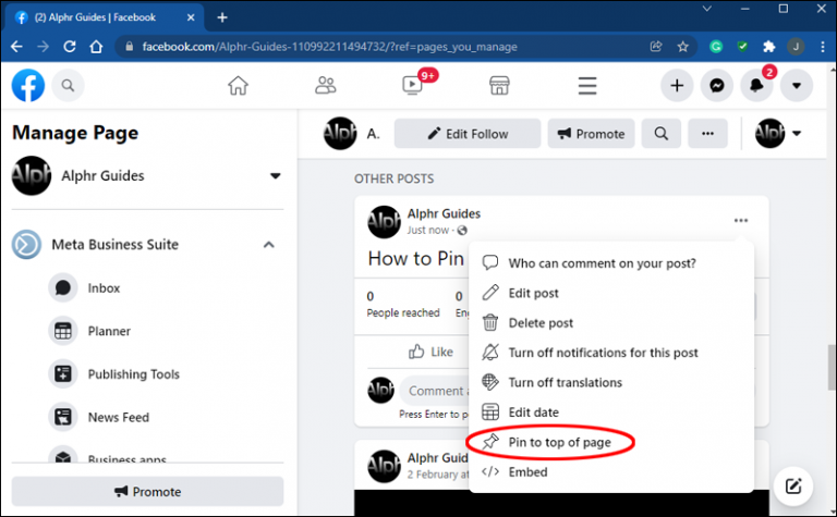 How to Pin a Post on Facebook