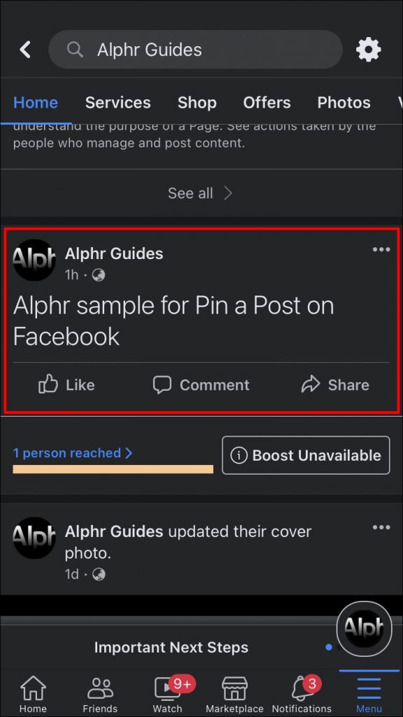 How to Pin a Post on Facebook