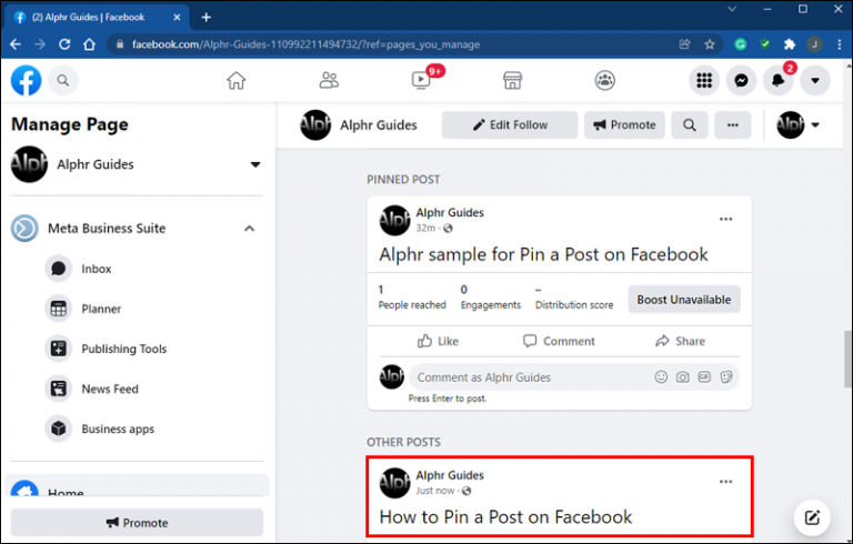 How to Pin a Post on Facebook