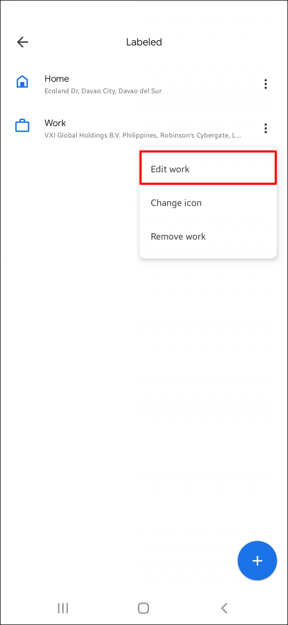 How to Change the Work Location in Google Maps