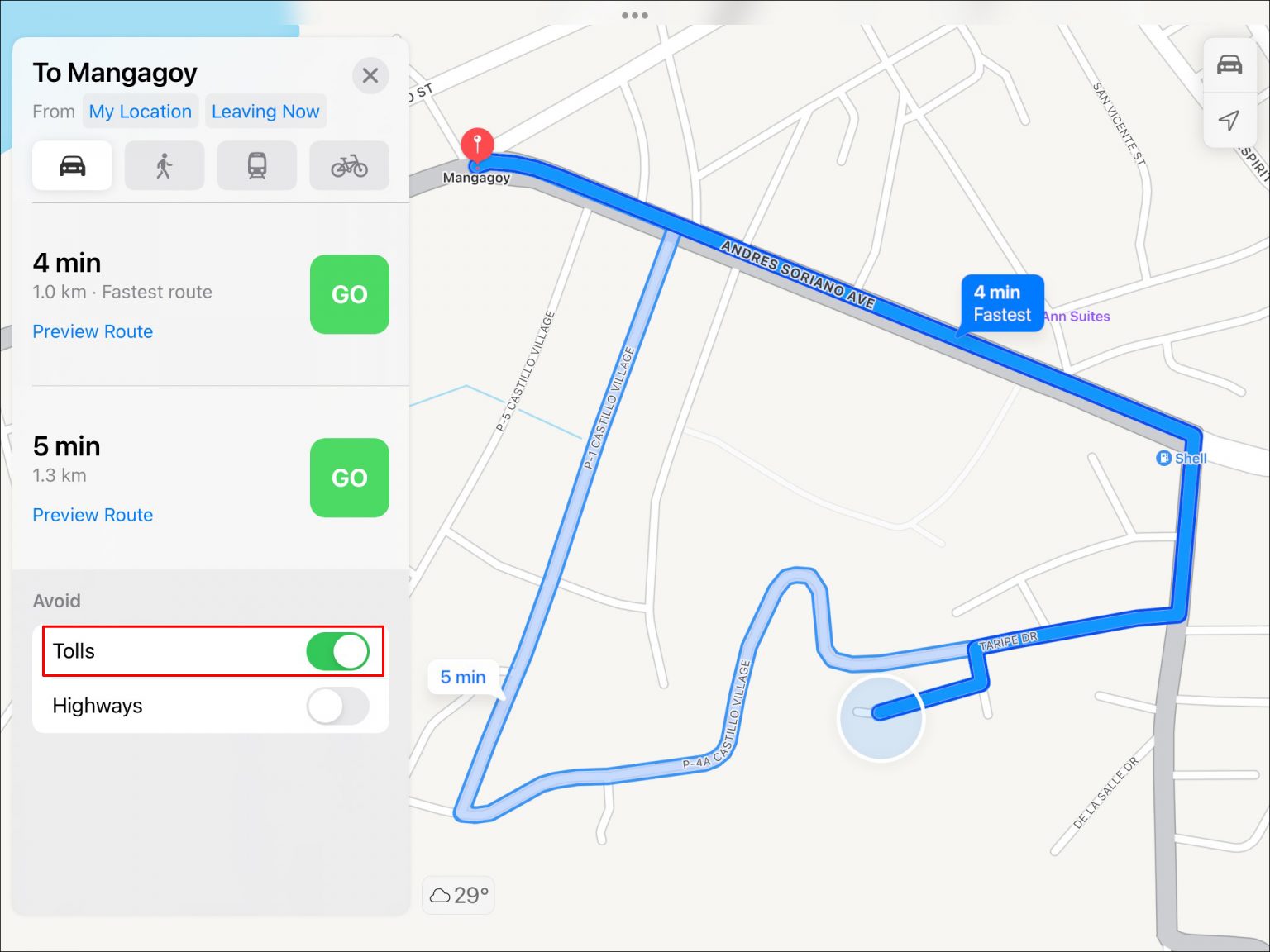 How to Avoid Tolls in Apple Maps