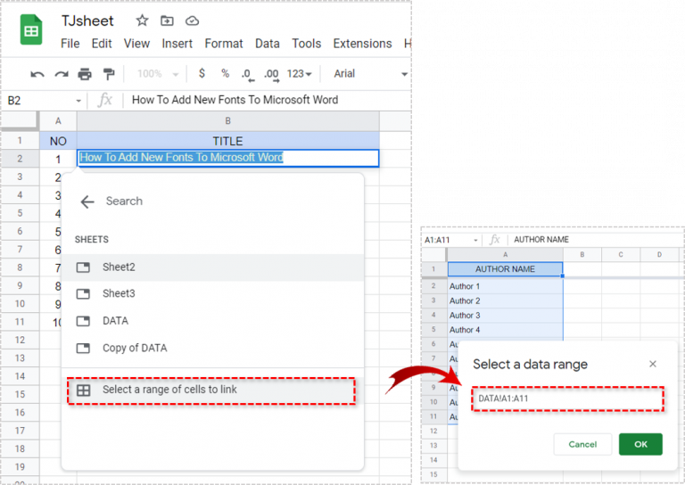 How to Hyperlink to Google Sheets