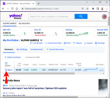 How to Delete a Stock in Yahoo Finance