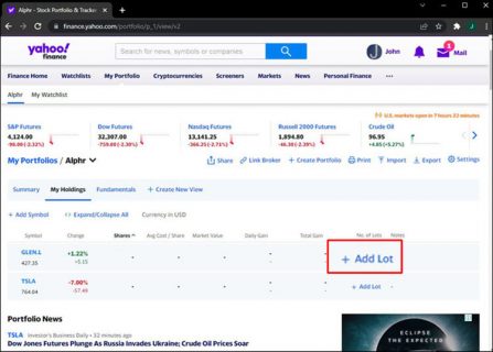 How to Add Shares in Yahoo Finance