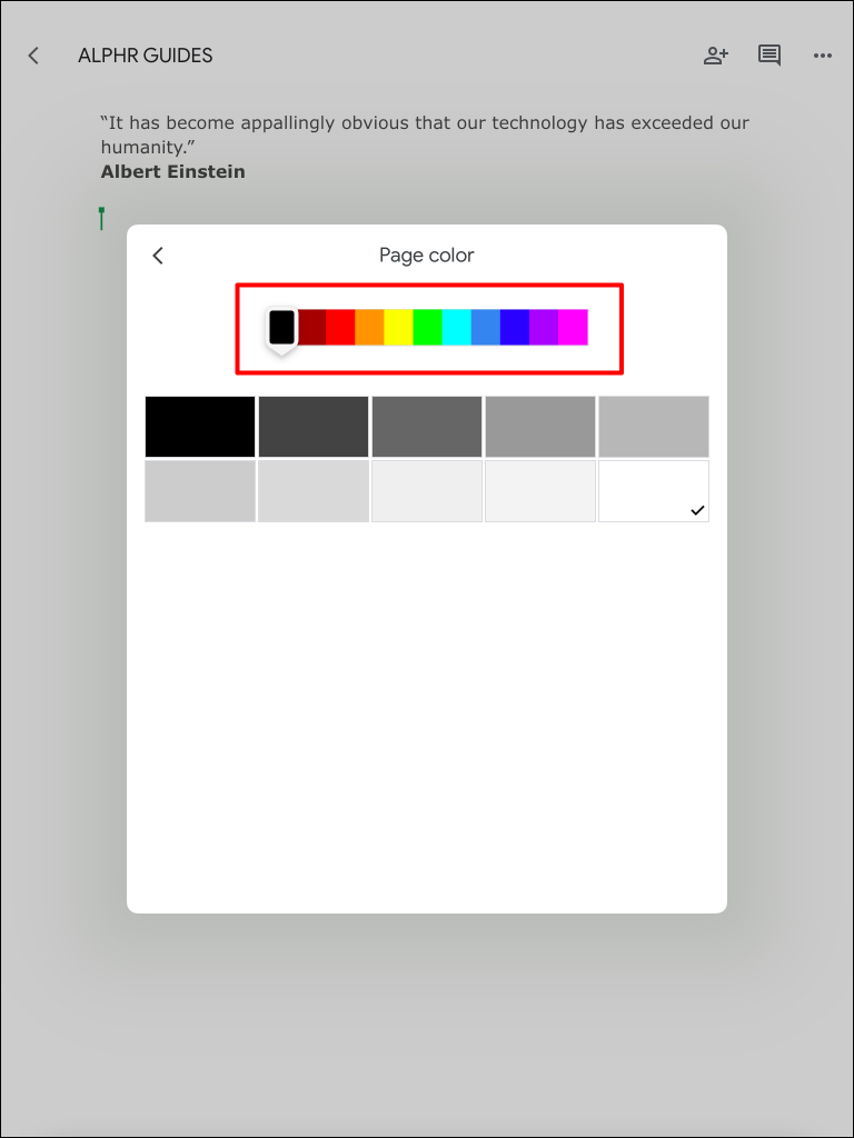 How to Change the Background Color in a Google Doc