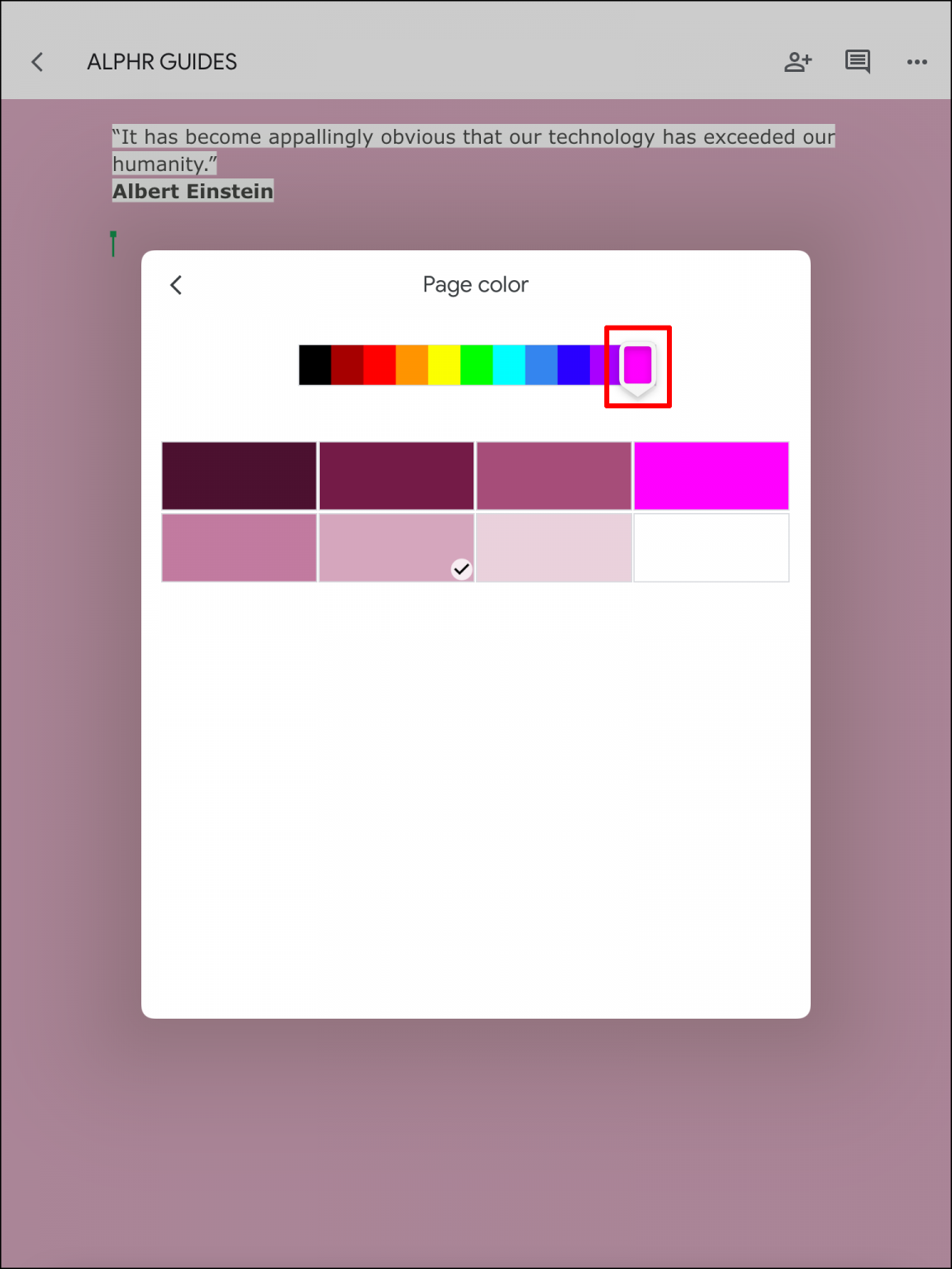 How to Change the Background Color in a Google Doc