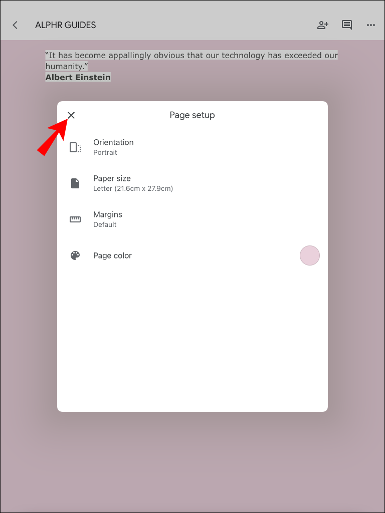 How to Change the Background Color in a Google Doc