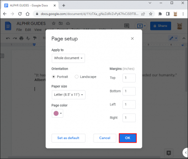 How to Change the Background Color in a Google Doc