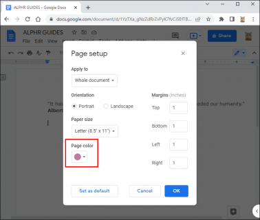 How to Change the Background Color in a Google Doc
