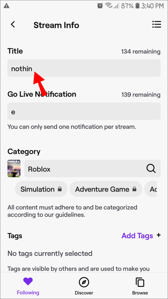 How To Change the Stream Title on Twitch