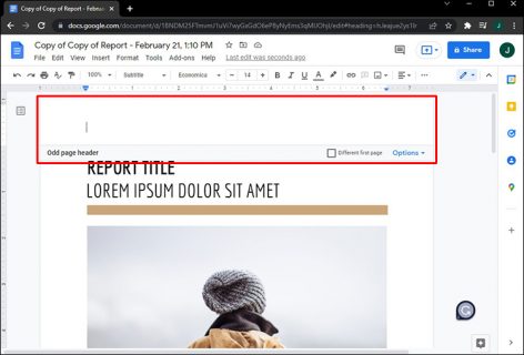 How to Create Different Headers for Different Pages in Google Docs