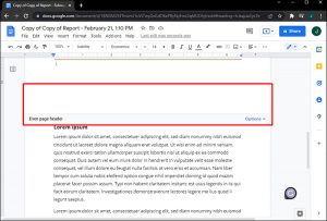 How to Create Different Headers for Different Pages in Google Docs