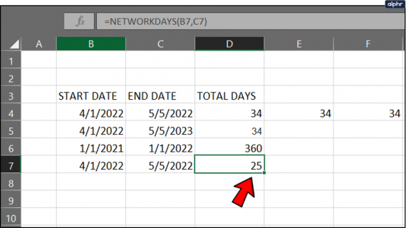 How to Calculate Days Between Two Dates in Excel