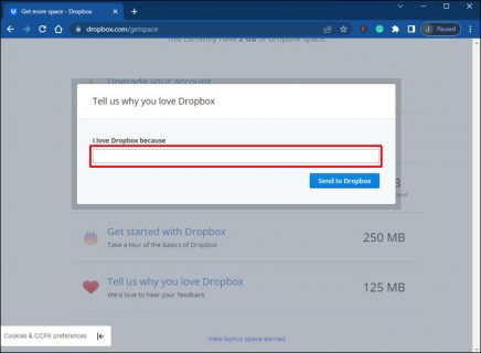 How to View How Much Free Space Available in DropBox