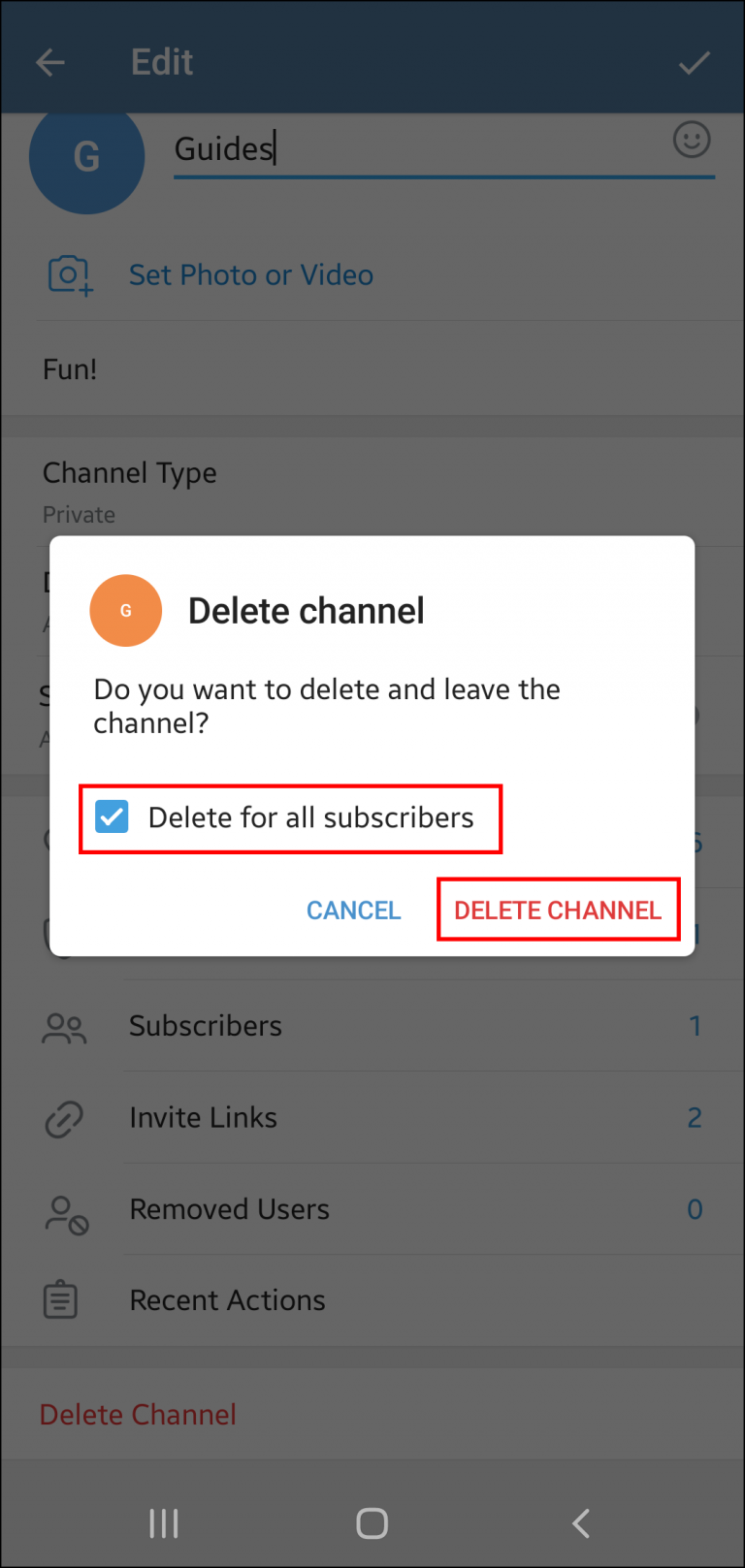 How To Delete a Channel in Telegram