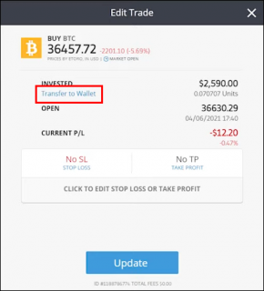 How to Transfer to a Wallet from Etoro