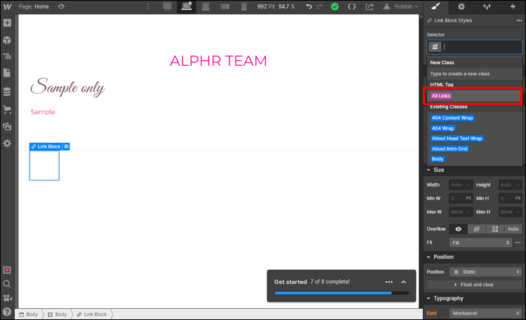 How to Change the Link Color in WebFlow