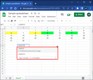 How to Count Cells in Google Sheets