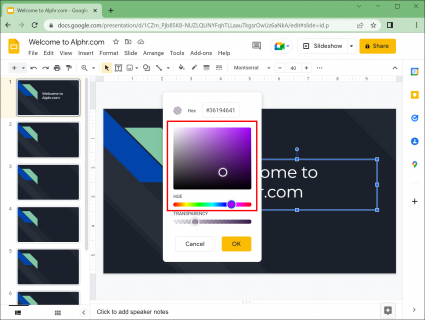 How to Make a Shape Transparent in Google Slides