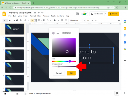 How to Make a Shape Transparent in Google Slides