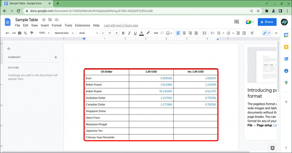 How To Delete a Table in Google Docs