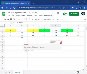 How to Count Cells in Google Sheets