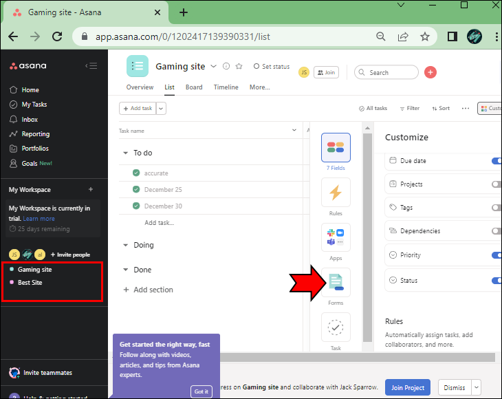 How to Create a Form in Asana