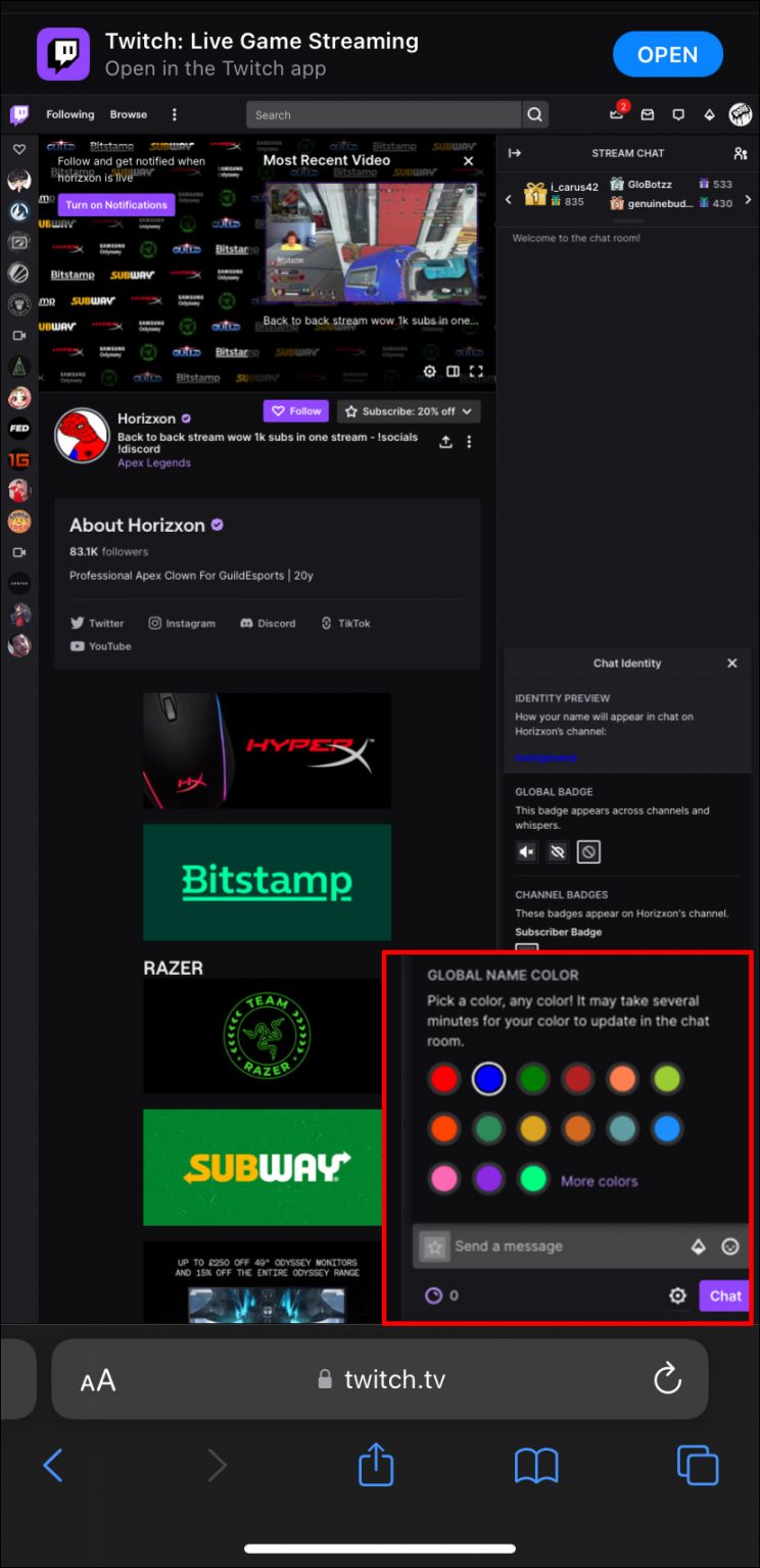 How To Change the Chat Color in Twitch the Easy Way