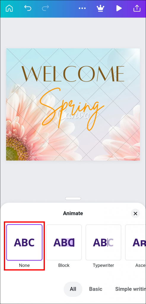 How To Remove an Animation in Canva
