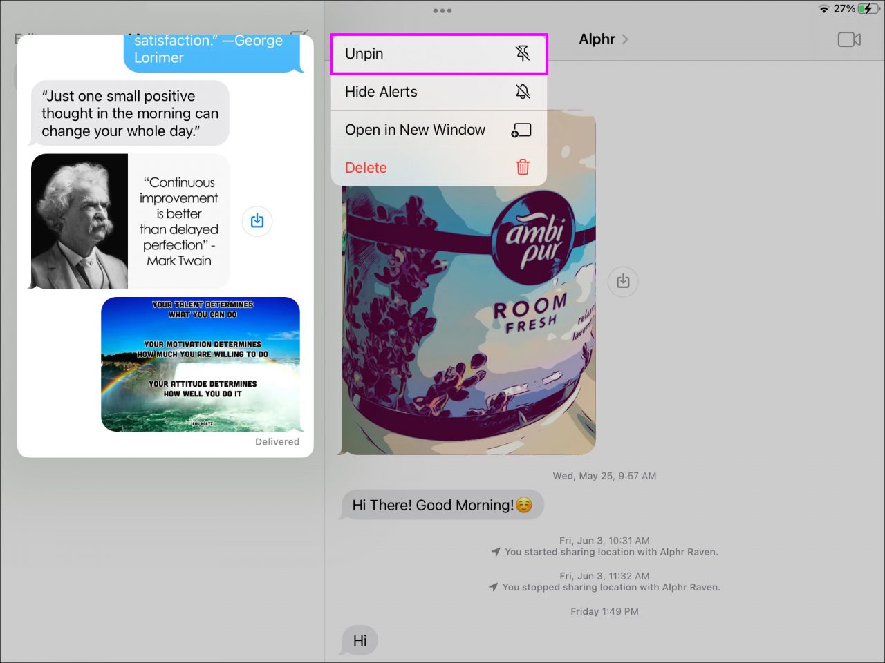 Why Is One Contact at the Top in iMessage?