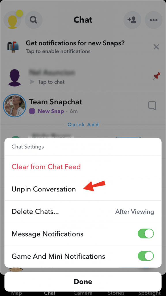 How To Pin a Friend’s Conversation on Snapchat