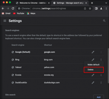 How to Remove Search Engines From Chrome
