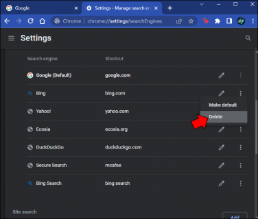 How to Remove Search Engines From Chrome