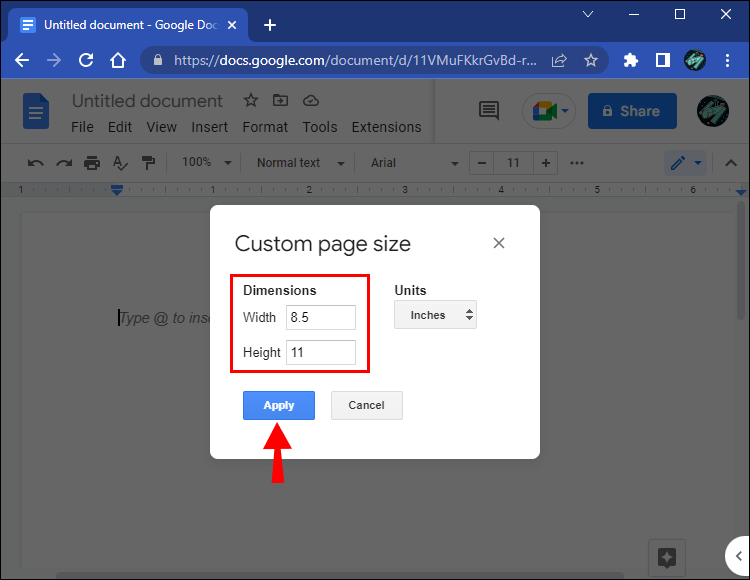 How To Change The Page Size In Google Docs