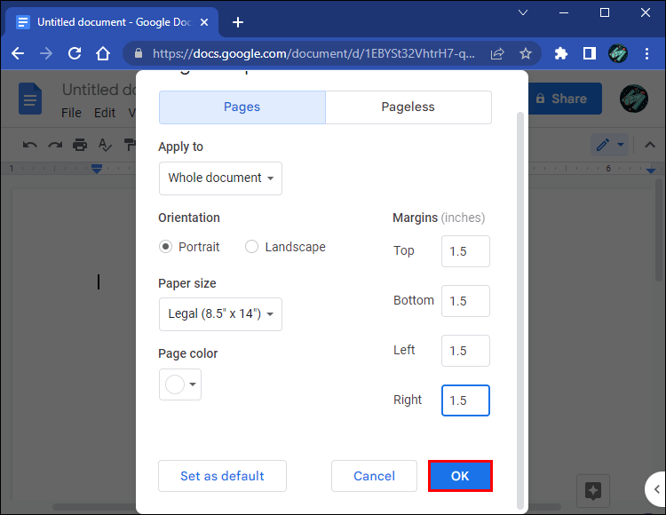 How To Change The Page Size In Google Docs
