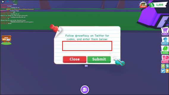 How To Redeem Codes in Adopt Me