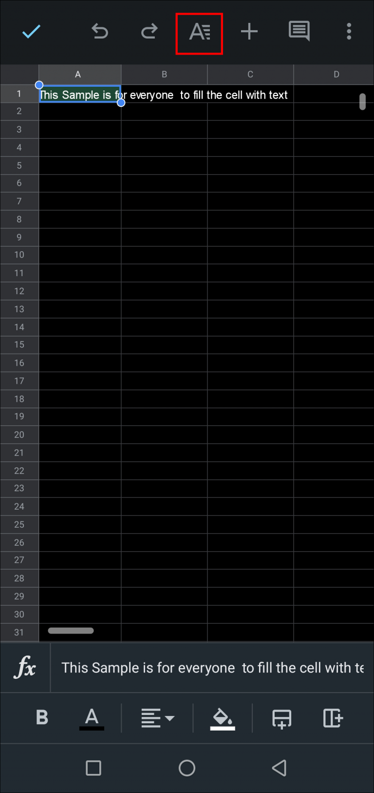 How To Make Text Fill a Cell in Google Sheets
