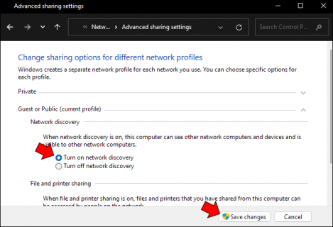 How To Turn Back On When Network Discovery Turned Off