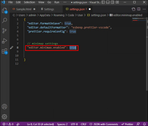 How To Disable Minimap in VSCode