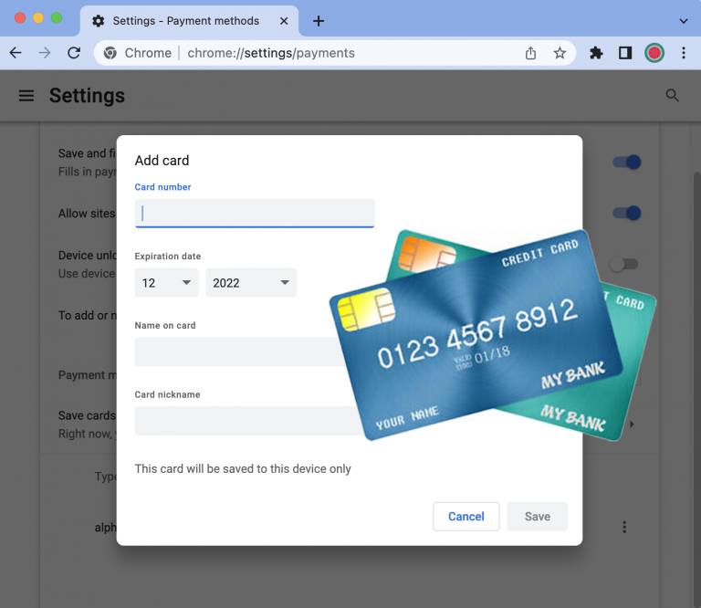How To Delete Saved Credit Card Numbers in Chrome