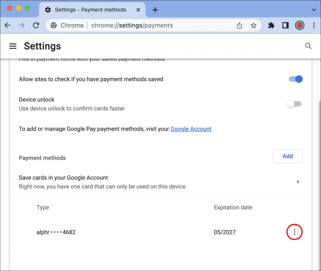 How To View Saved Credit Card Number in Chrome