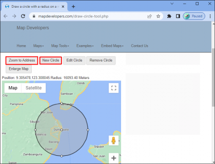 How To Draw a Circle of a Certain Radius on Google Maps