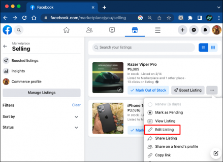 How to Change the Price in Facebook Marketplace