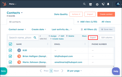 How to Export Contacts from HubSpot