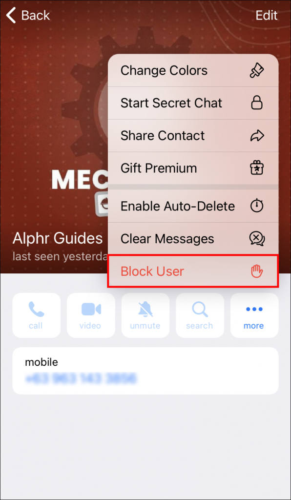 How to Block Someone in Telegram