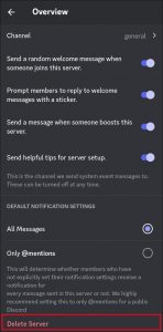 How to Delete a Server in Discord