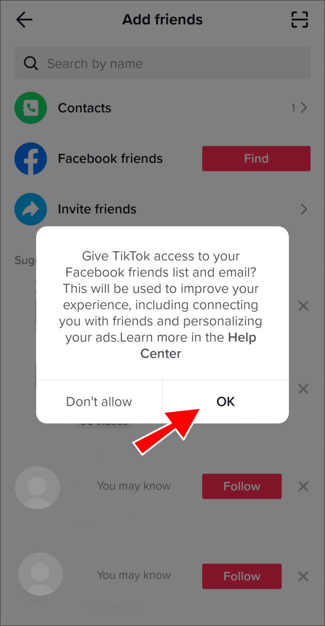 How to Find Contacts in TikTok