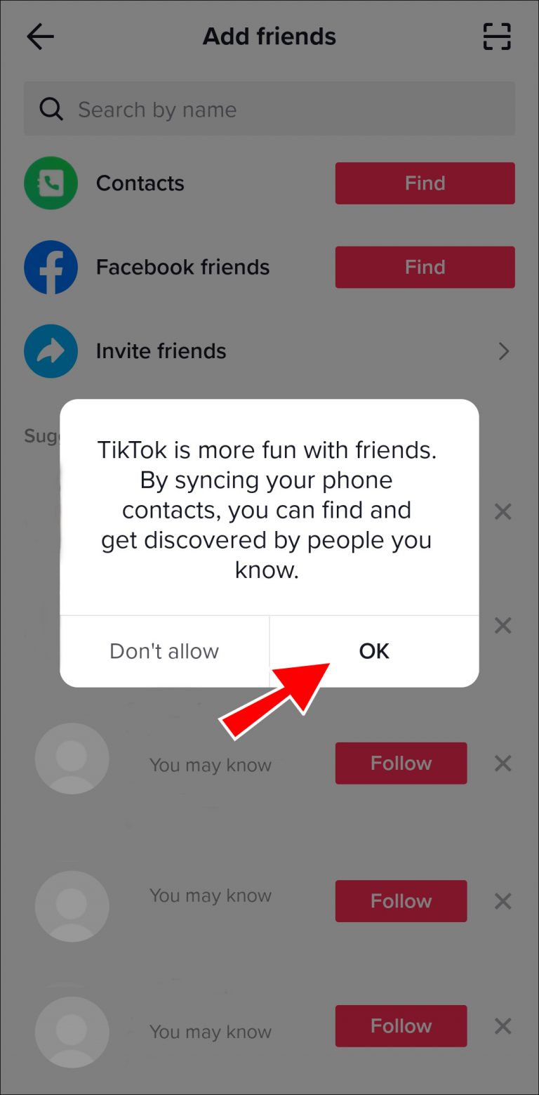 How to Find Contacts in TikTok