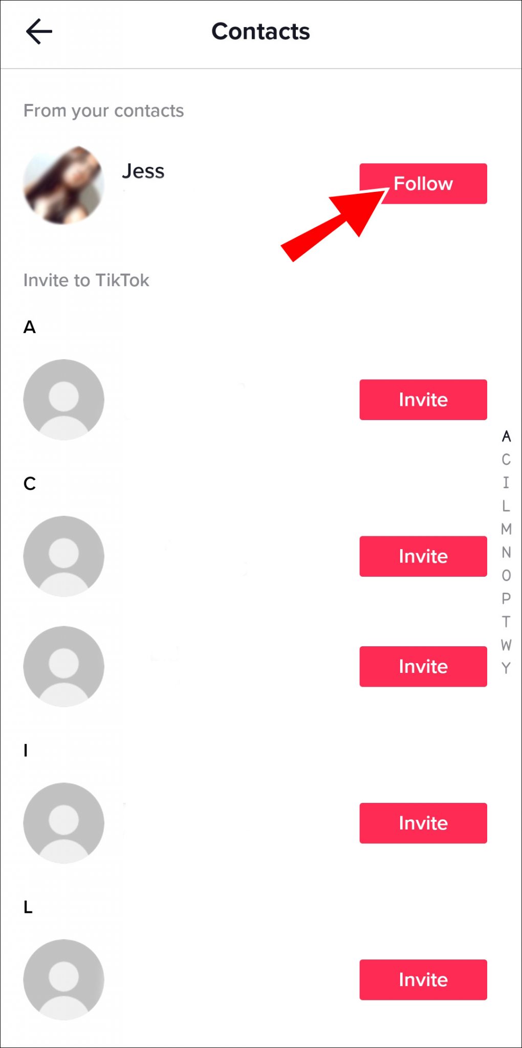 How to Find Contacts in TikTok